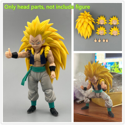 K.W. Studio Super Saiyan 3 III head parts (no body) for SHF Gotenks ...