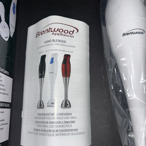 BRENTWOOD Hand Held Blender Emulsion Mixer Chopper Stainless Steel ...