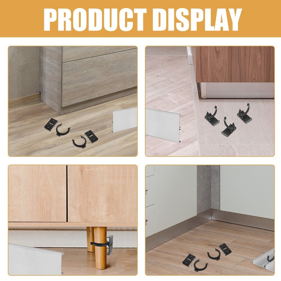 4 Pack Plinth Clips Cabinets Kick Board Leveling Feet Tall Toe Plate ...