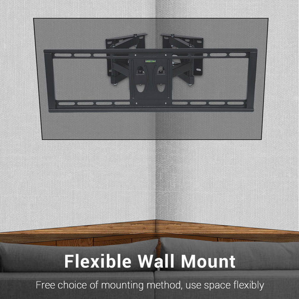 32"-65" Heavy Duty Wall Corner TV Mount Flexible Full Motion Swing Arm ...