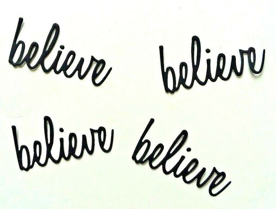 BELIEVE Script Words Paper Die Cut Crafts Embellishment Scrapbooking ...