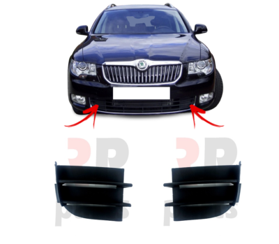 FOR SKODA SUPERB (3T) 2008 - 2013 NEW FRONT BUMPER LOWER PAIR SET GRILL ...