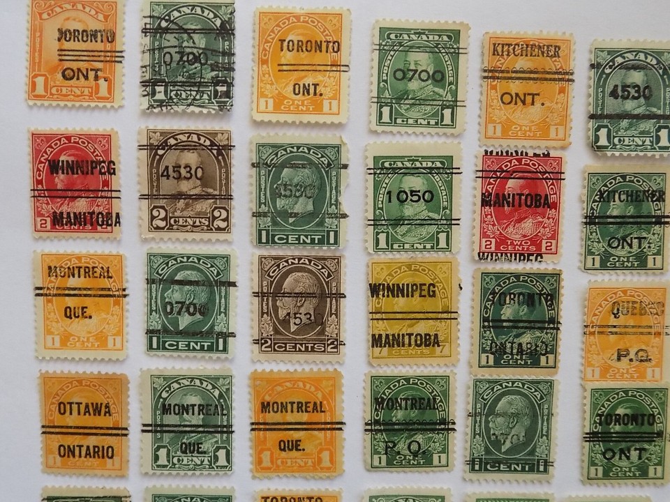 CANADIAN Coll'n of used PREC. DEFIN. STAMPS-10-4-K-We COMBINE shipping ...