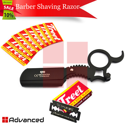 Black Hair Shaving Razor Finger Ring Style Cut Throat Folding Knife ...