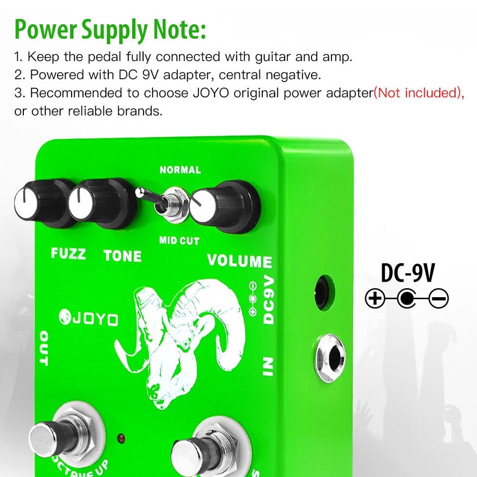 JOYO Voodoo Octave Fuzz Electric Guitar Pedal Germanium Fuzz 60's Rock ...