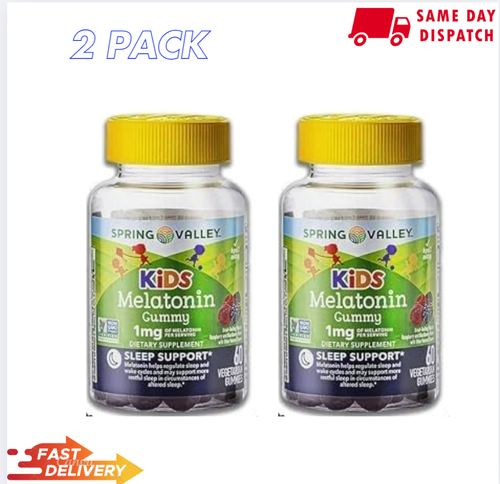 Spring Valley Kids Melatonin Dietary Supplement Gummies, Raspberry 1 mg ...