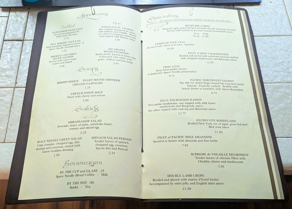 Vintage Seattle Space Needle Restaurant Menu | eBay