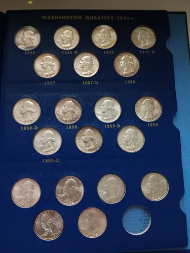 WASHINGTON 25c 1955-1964 P+D COMPLETE SET IN ALBUM UNC CONDITION 20 ...