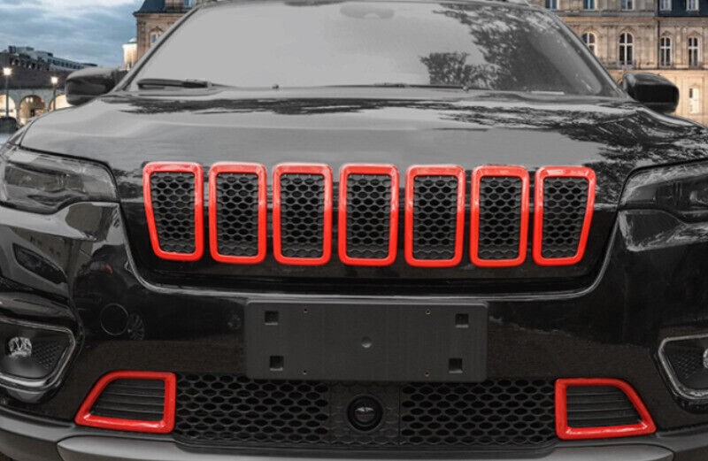 For Jeep Cherokee 2019-2022 Fiery Red Exterior Front Grille Grill Cover ...