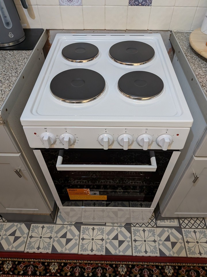New Bush BESAW50W 50cm Freestanding Electric Cooker Oven - White | eBay UK