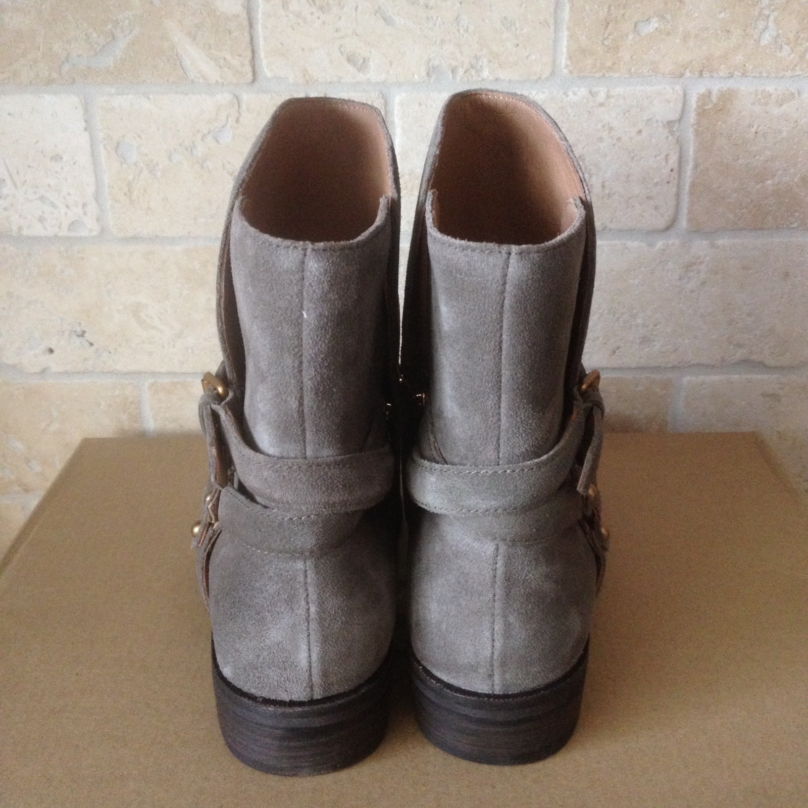 UGG KELBY MOUSE SUEDE HARNESS ANKLE BUCKLE BOOTS BOOTIES SIZE US 7 ...