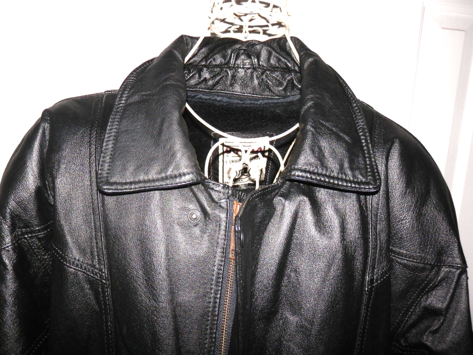 Wilda Genuine Leather Lined Insulated Jacket Coat Men's XL New York USA ...