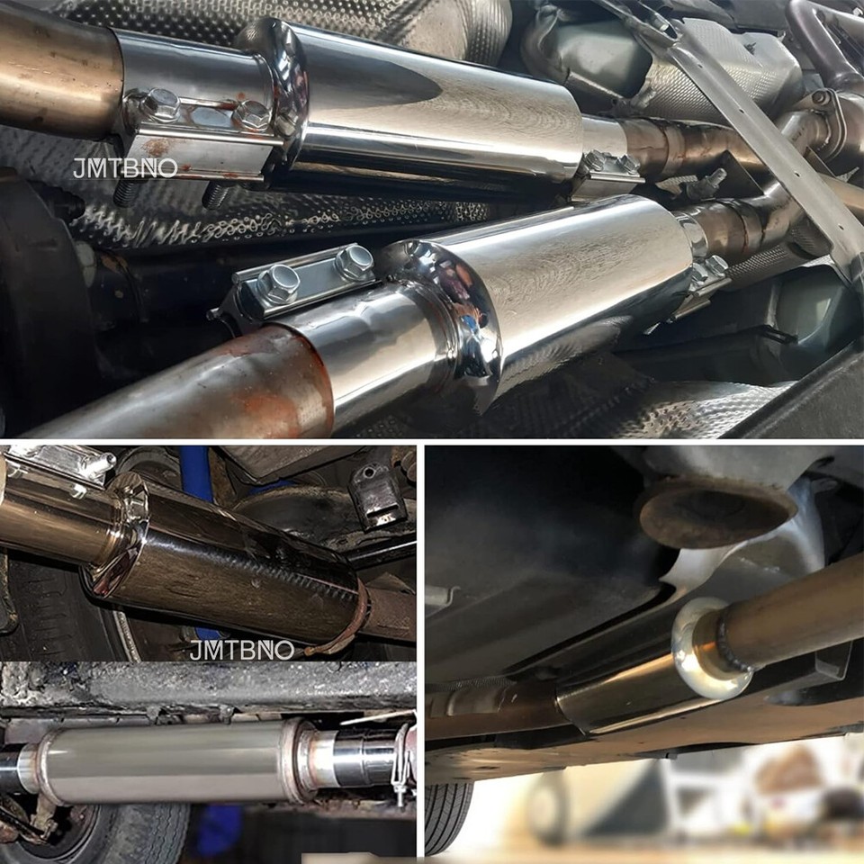 3" Inlet/Outlet Mufflers Exhaust/Resonator Stainless Steel For Cadillac ...