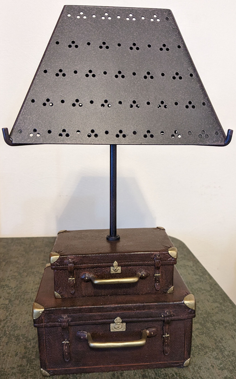 Unique suitcases candle lamp - rustic primitive candle holder w ...