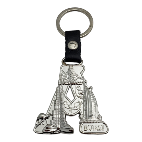 Dubai Landmarks Silver Metal Keychain Burj Khalifa Burj Al Arab ...