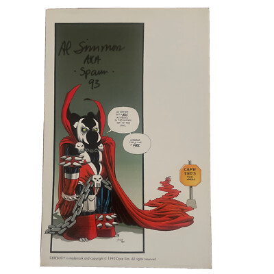 Spawn & Cerebus (1992) Print. Dave Sim Autographed Al Simmon | eBay
