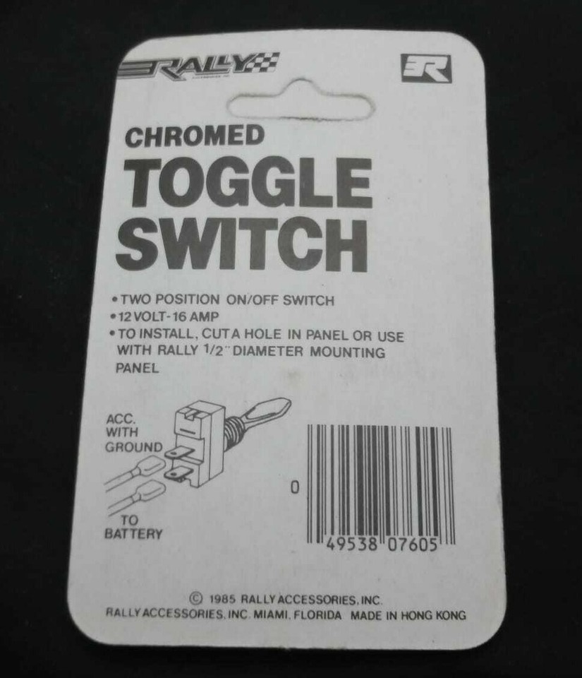 NOS Rally CHROME On/Off Toggle Switch 12 Volt -16 Amp 7605 CHEVY GM ...