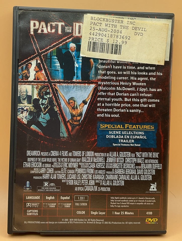 Pact With the Devil DVD 2002 Malcolm McDowell Blockbuster **Buy 2 Get 1 ...