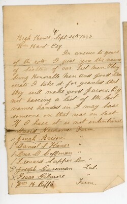 JC Lawrence 1887 signed letter Fayette Co High House PA Juror List Wm ...