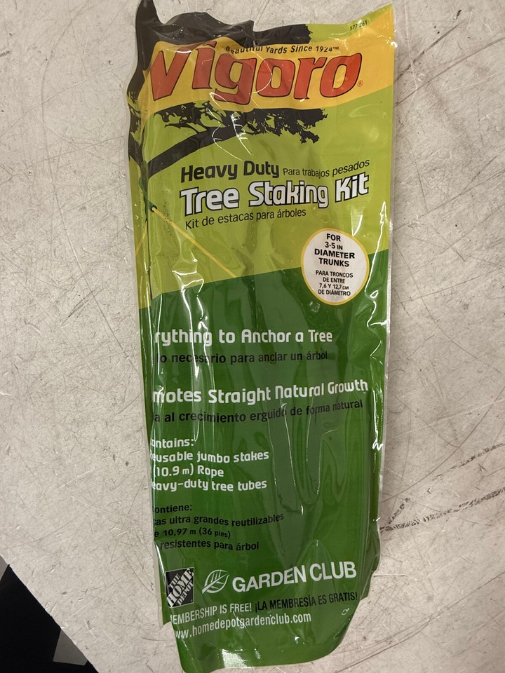 QTY 3 KITS Vigoro Heavy Duty Tree Support Stake Kits w/ 15" Stakes ...