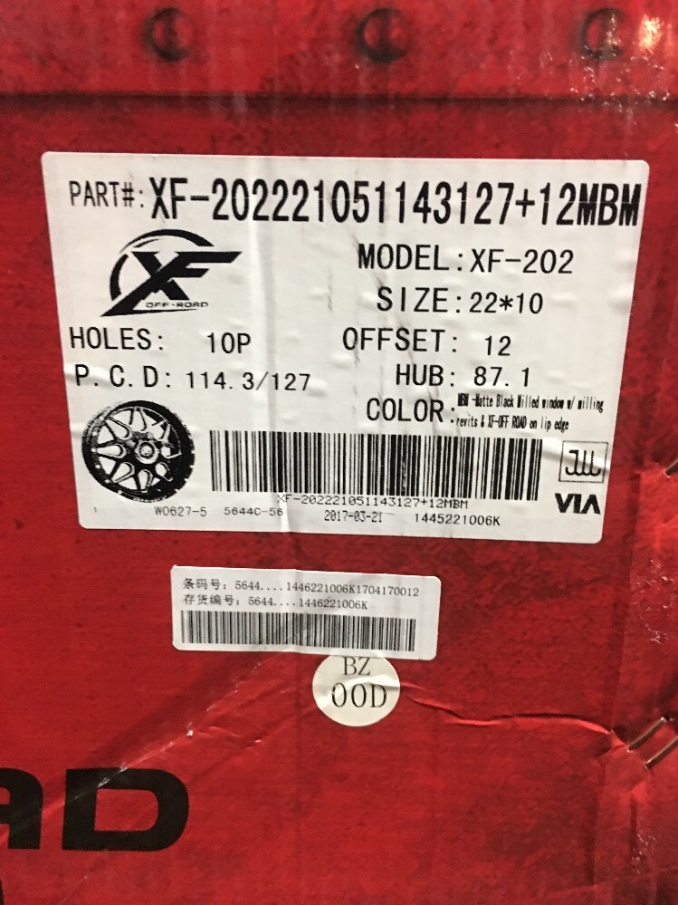 1) NIB 20 inch 20x12 XF Offroad XF-202 Black Milled wheel rim 5x114 ...
