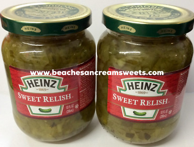 TWO Jars of Heinz Sweet Hamburger Relish 296ml Each American Import UK ...