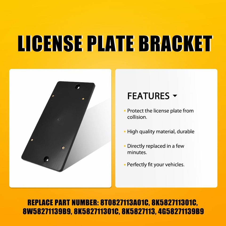 1x Rear Bumper Plate License Tag Holder Mounting Bracket For AUDI Q5 A4 ...