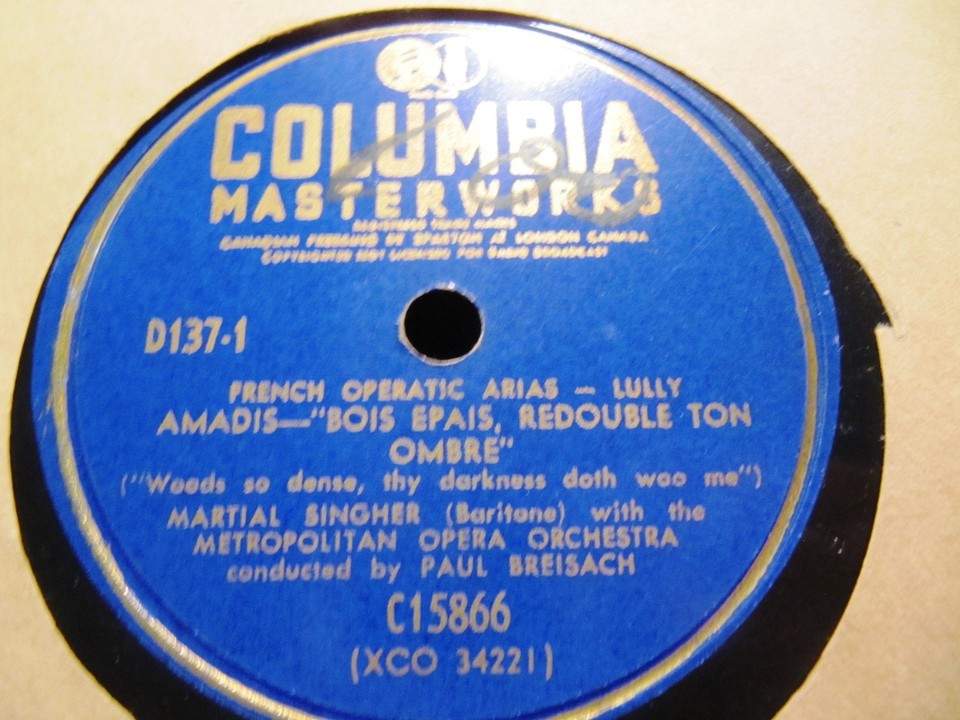 MARTIAL SINGHER FRENCH Jewish Bar GRETRY Richard Lionheart LULLY Amadis ...