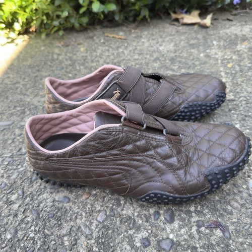 VTG Puma Mostro Quilted Brown Leather Low Sneaker Shoe 8.5W Y2K | eBay