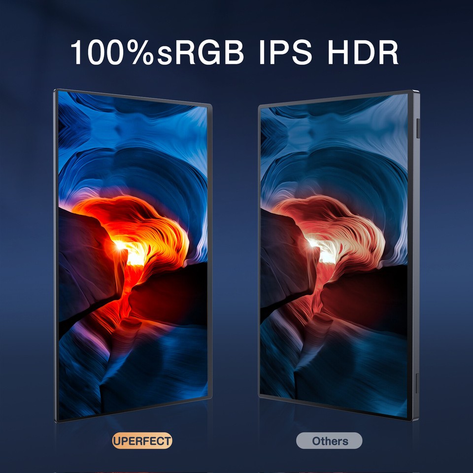 2K 16" Gaming Monitor 2560x1600 Portable Monitor 16:10 USB C Monitor PC ...