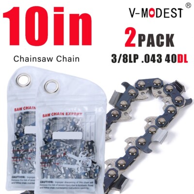 2PACK 10" Chainsaw Chain Blade For Bauer Harbor Freight 20V 3/8"LP .043 ...