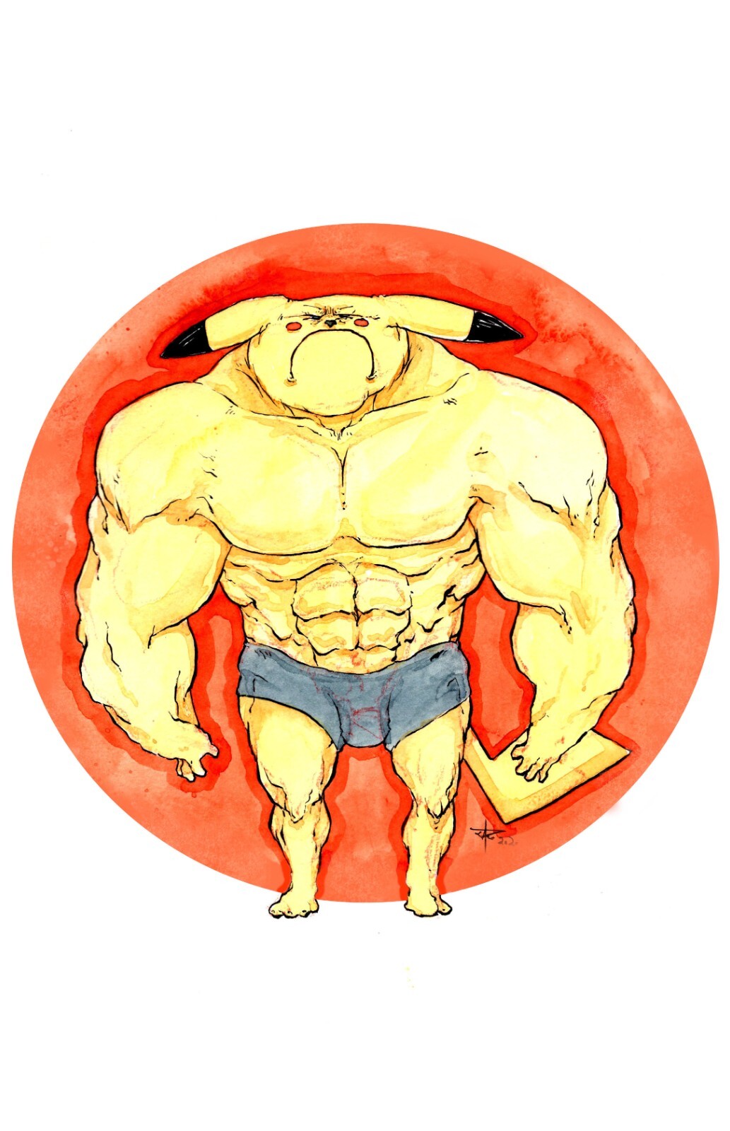 Buff Pikachu Parody 11x17 Fine Art Print | eBay