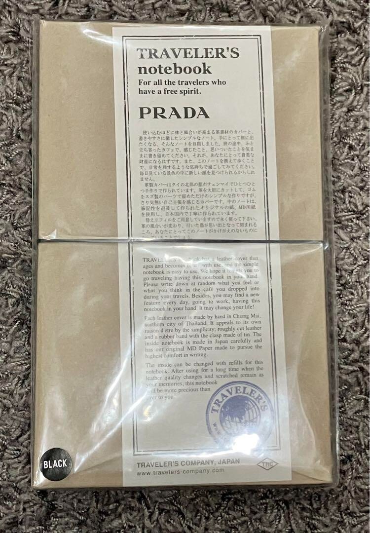 Prada × Traveler's Company Limited Note Book Leather Cover regular size ...