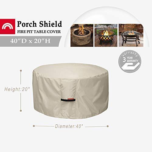 Porch Shield Fire Pit Cover - Waterproof 600D Heavy Duty Round Patio ...