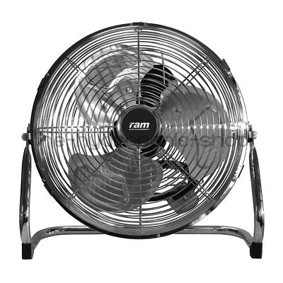 RAM 9" Inch Floor Fan Chrome Metal Air Circulator Movement Hydroponics ...