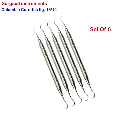 5 PCs - Columbia Curettes fig.13/14 Moderate Heavy Calculus Surgical ...