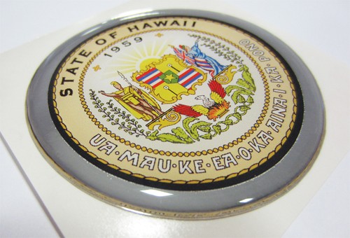 Sticker Great Seal State Hawaii Shield Adhesive Decal Resin Domed Car ...