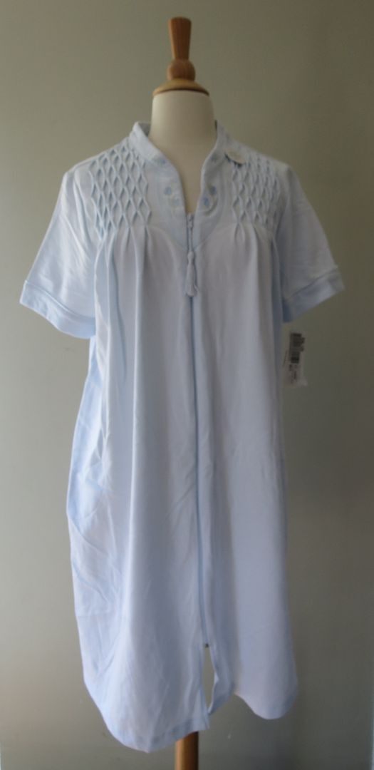 Miss Elaine Knits zippered Robe House dress short Gown M | eBay