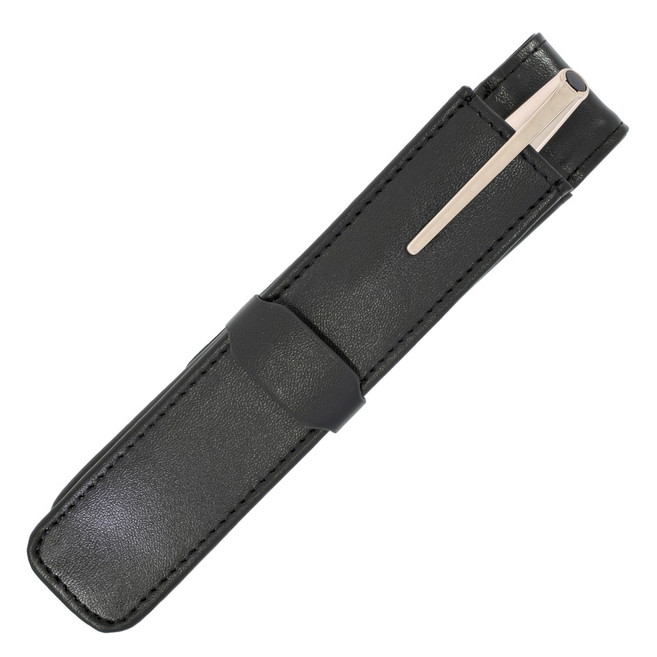 Black Faux Leather Single Pen Pouch Case - Holds 1 Pen - NEW | eBay