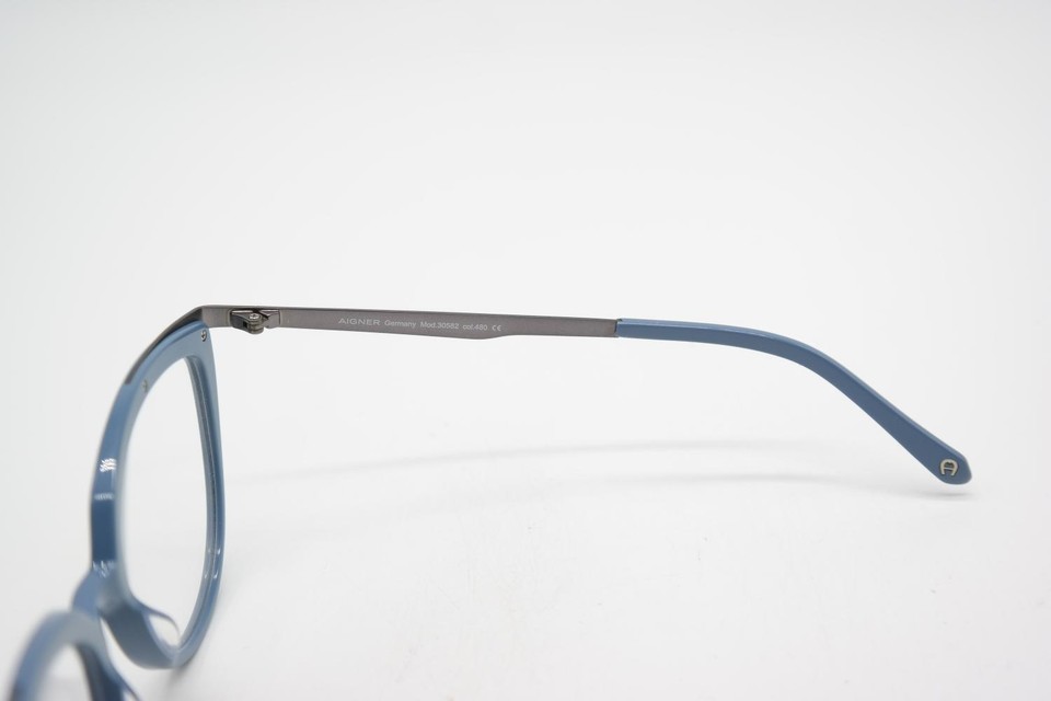 Glasses AIGNER EDELFA 30582 Blue Metallic Oval Eyeglasses Frame New | eBay