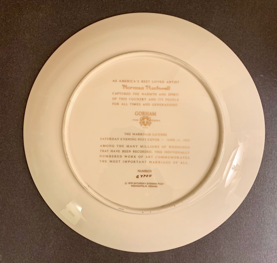 Gorham Norman Rockwell The Marrriage License (#C7704) 1976 | eBay