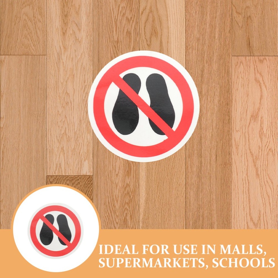 4 Pcs Floor Safety Sign Stop Sticker Do Not Step Here Stickers Warning ...