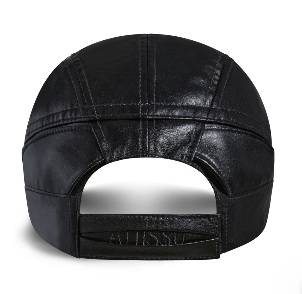 Atiissu Wing Cap Black PU Leather Logo Baseball Hat Stray Kids Felix ...