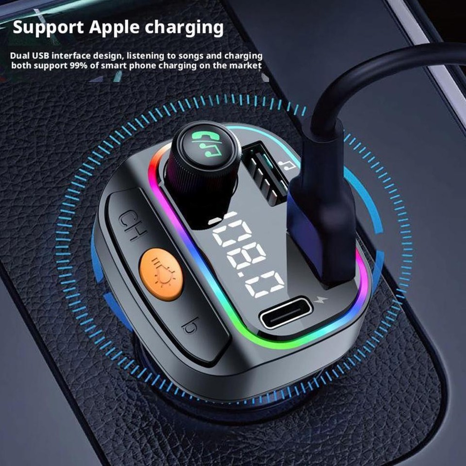 Car Bluetooth Player with Dual USB Charger and Colorful Atmosphere ...
