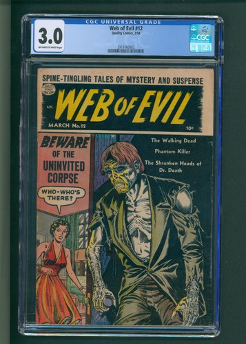 Web of Evil #12 CGC 3.0 OWTW Pages Zombie Cover | eBay