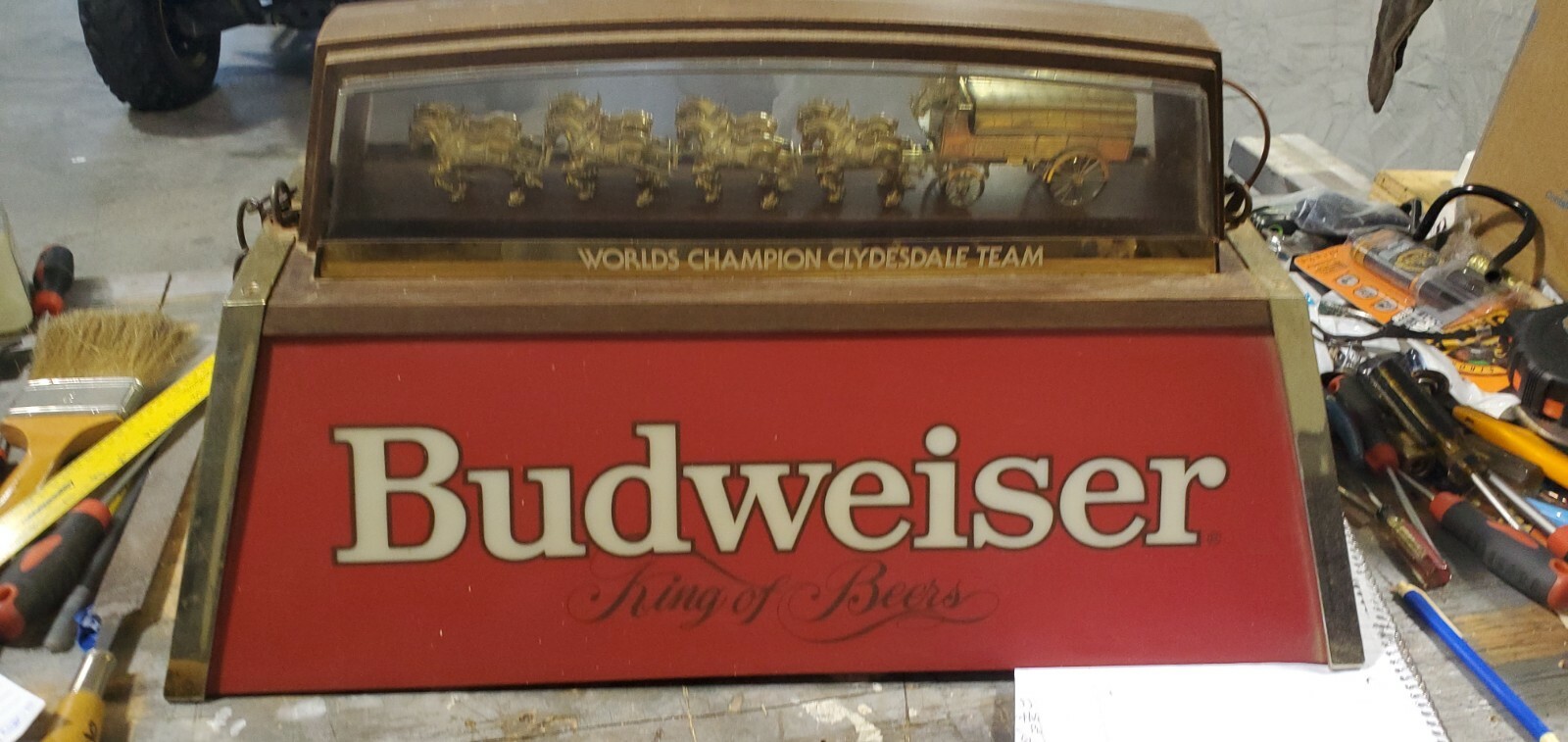 Budweiser Pool Table/ Poker Clydesdales Lighted Sign | eBay