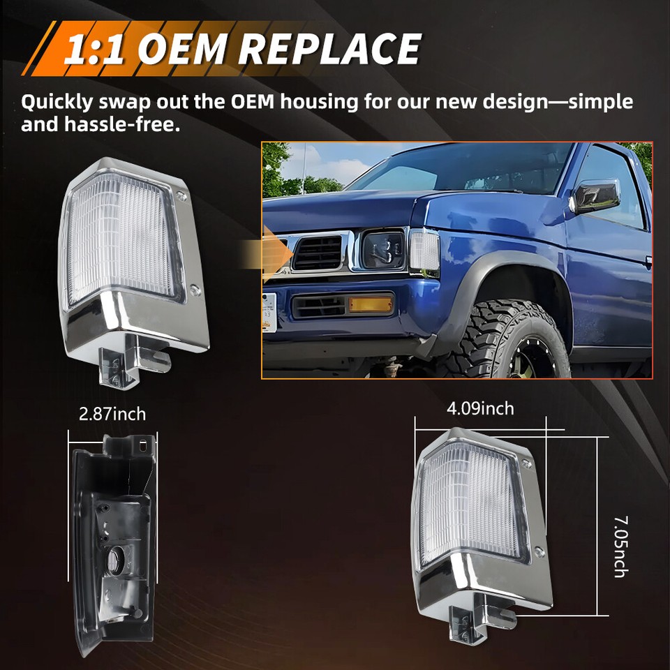 2X Smoked Lens Front Corner Side Marker Lights For 1990-1994 Nissan D21 ...