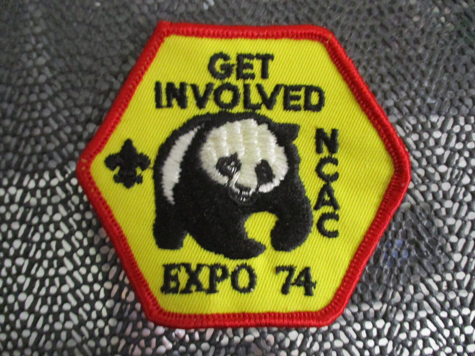 Vintage 3 1/4" Boy Scouts EXPO 74 Get Involved NCAC Panda Logo Patch ...