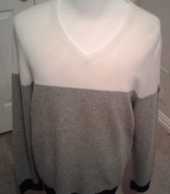 AG Green Label Admiral Colorblock Wool & Cashmere V-neck Sweater NWT ...