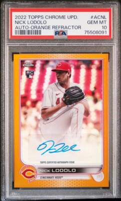 2022 Topps Chrome Update RC Auto ORANGE Refractor /25 Nick Lodolo RC ...